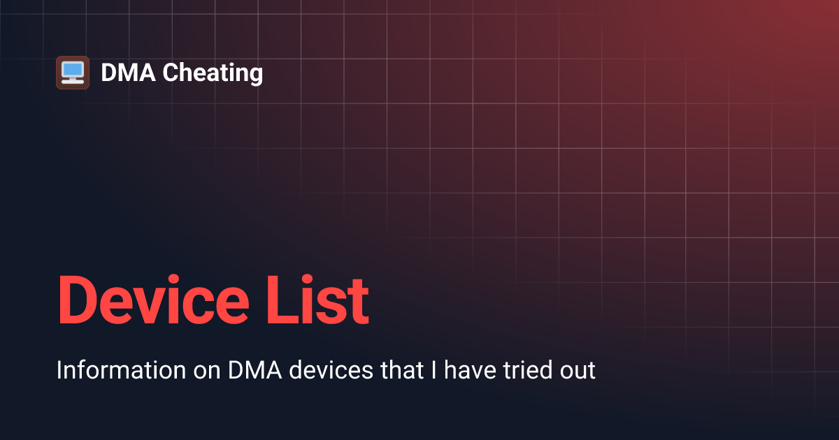 Device List | DMA Cheating